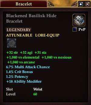 Blackened Basilisk Hide Bracelet | EverQuest 2 Wiki | Fandom