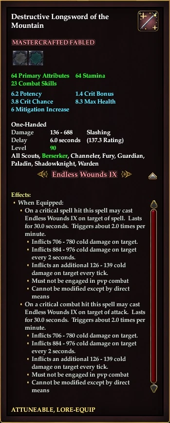 Destructive Longsword of the Mountain | EverQuest 2 Wiki | Fandom