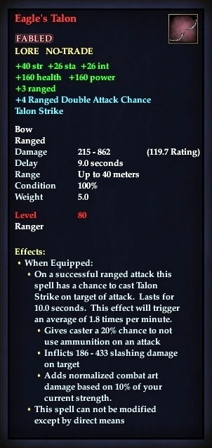 Eagle's Talon | EverQuest 2 Wiki | Fandom