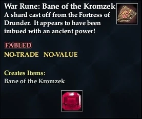 War Rune: Bane of the Kromzek | EverQuest 2 Wiki | Fandom