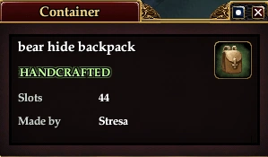 bear hide backpack | EverQuest 2 Wiki | Fandom