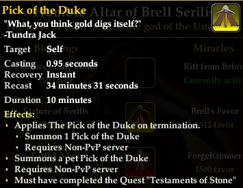Pick of the Duke (Deity Spell) | EverQuest 2 Wiki | Fandom
