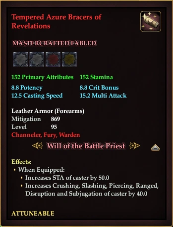 Tempered Azure Bracers of Revelations | EverQuest 2 Wiki | Fandom