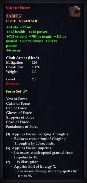 Cap of Force | EverQuest 2 Wiki | Fandom