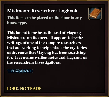 Mistmoore Researcher's Logbook | EverQuest 2 Wiki | Fandom