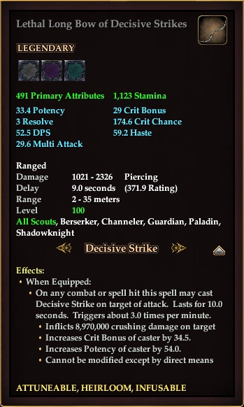 Lethal Long Bow of Decisive Strikes | EverQuest 2 Wiki | Fandom