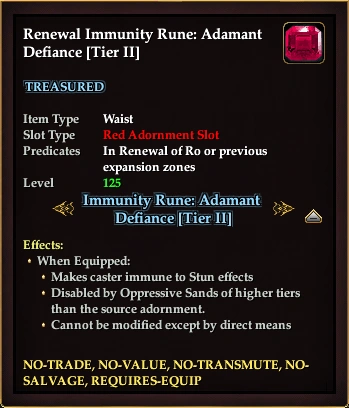 Renewal Immunity Rune: Adamant Defiance [Tier II] | EverQuest 2 Wiki ...