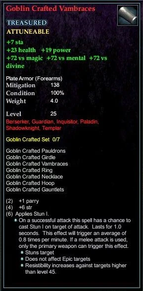 Goblin Crafted Vambraces | EverQuest 2 Wiki | Fandom