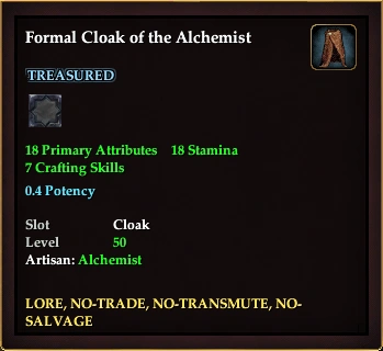 Formal Cloak of the Alchemist | EverQuest 2 Wiki | Fandom