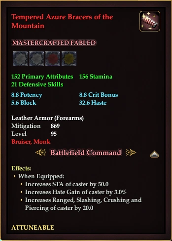 Tempered Azure Bracers of the Mountain | EverQuest 2 Wiki | Fandom