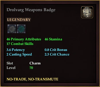 Drolvarg Weapons Badge | EverQuest 2 Wiki | Fandom