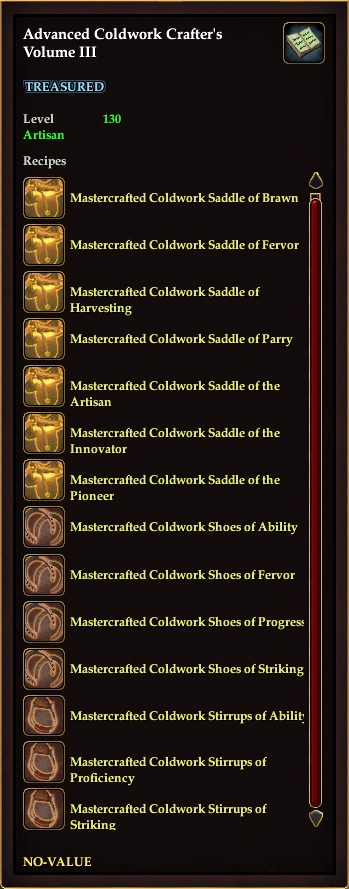 Advanced Coldwork Crafter's Volume III | EverQuest 2 Wiki | Fandom