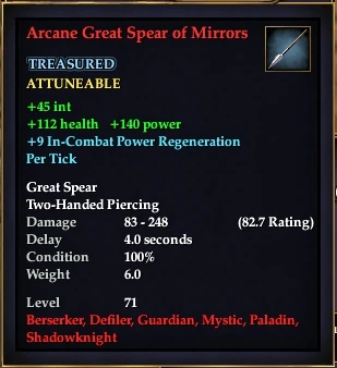 Arcane Great Spear of Mirrors | EverQuest 2 Wiki | Fandom