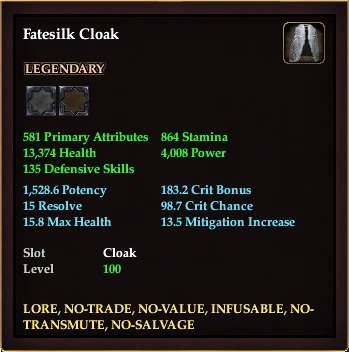 Fatesilk Cloak | EverQuest 2 Wiki | Fandom