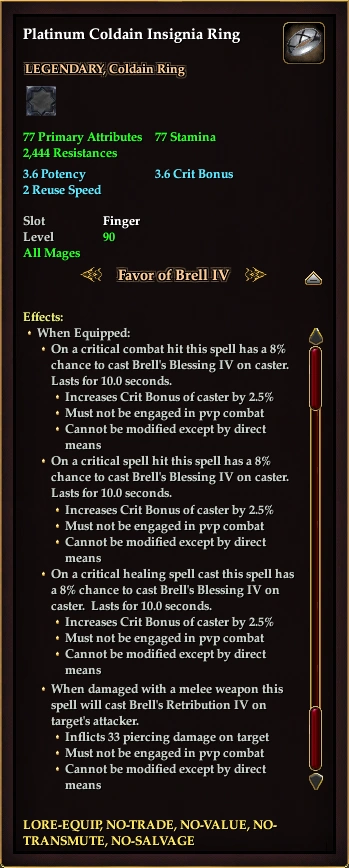 Platinum Coldain Insignia Ring | EverQuest 2 Wiki | Fandom