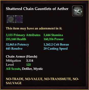 Shattered Chain Gauntlets of Aether | EverQuest 2 Wiki | Fandom