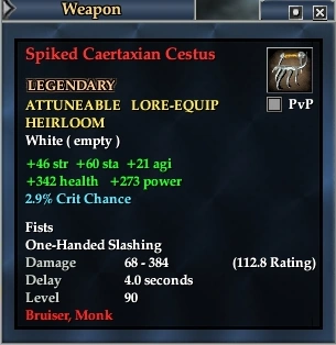 Spiked Caertaxian Cestus | EverQuest 2 Wiki | Fandom