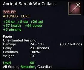 Ancient Sarnak War Cutlass | EverQuest 2 Wiki | Fandom
