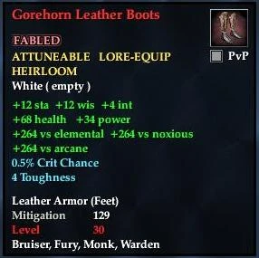 Gorehorn Leather Boots | EverQuest 2 Wiki | Fandom