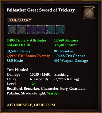 Felfeather Great Sword of Trickery | EverQuest 2 Wiki | Fandom