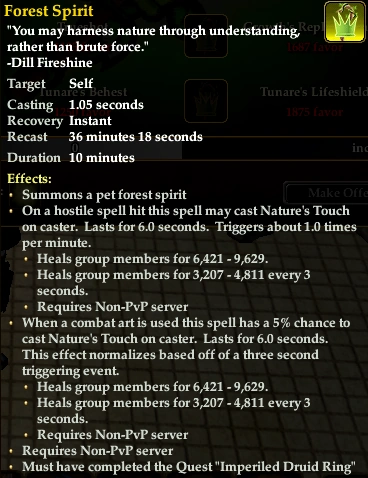 Forest Spirit (Deity Spell) | EverQuest 2 Wiki | Fandom