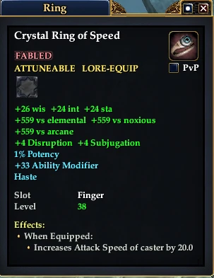 Crystal Ring of Speed | EverQuest 2 Wiki | Fandom