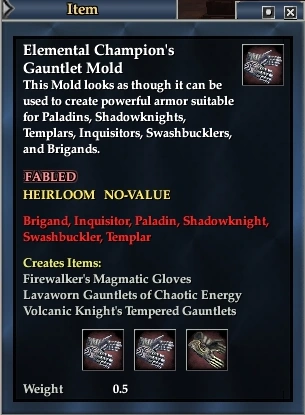 Elemental Champion's Gauntlet Mold | EverQuest 2 Wiki | Fandom