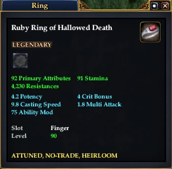 Ruby Ring of Hallowed Death | EverQuest 2 Wiki | Fandom