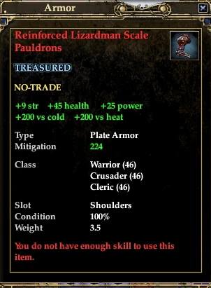 Reinforced Lizardman Scale Pauldrons | EverQuest 2 Wiki | Fandom