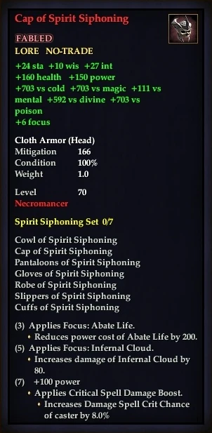 Cap of Spirit Siphoning | EverQuest 2 Wiki | Fandom