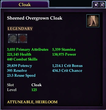 Sheened Overgrown Cloak | EverQuest 2 Wiki | Fandom