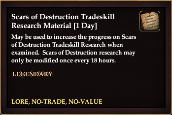 Scars of Destruction Tradeskill Research Material [1 Day] | EverQuest 2 ...