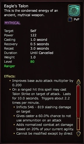 Eagle's Talon: Grandmaster | EverQuest 2 Wiki | Fandom
