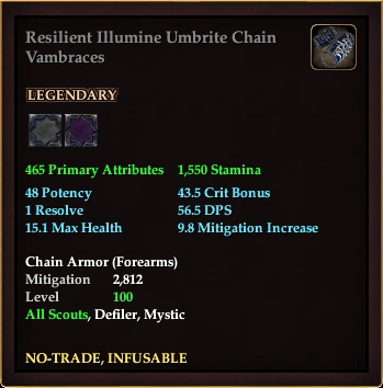Resilient Illumine Umbrite Chain Vambracers | EverQuest 2 Wiki | Fandom