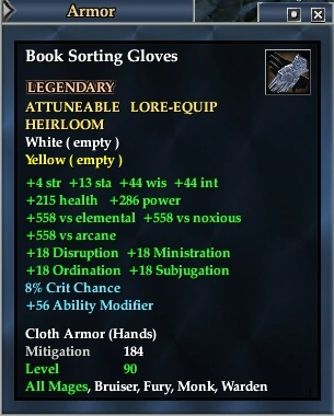 Book Sorting Gloves | EverQuest 2 Wiki | Fandom
