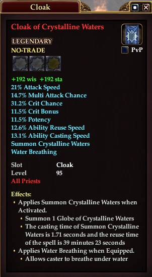 Cloak of Crystalline Waters | EverQuest 2 Wiki | Fandom