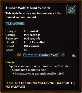 Timber Wolf Mount Whistle | EverQuest 2 Wiki | Fandom