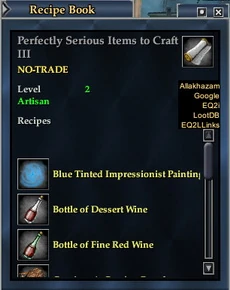 Perfectly Serious Items to Craft III | EverQuest 2 Wiki | Fandom