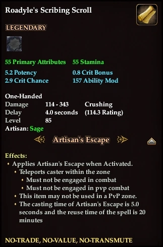 Roadyle's Scribing Scroll | EverQuest 2 Wiki | Fandom