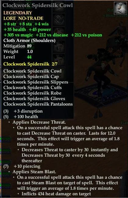 Clockwork Spidersilk Cowl | EverQuest 2 Wiki | Fandom