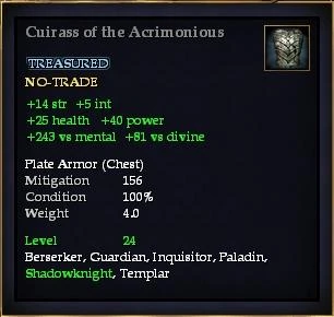 Cuirass of the Acrimonious | EQ2Classic Wiki | Fandom
