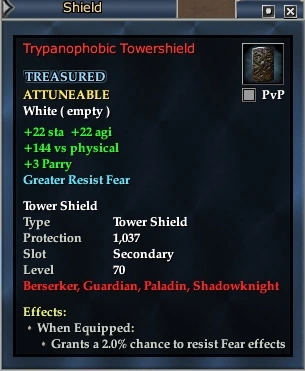 Trypanophobic Towershield | EQ2Classic Wiki | Fandom