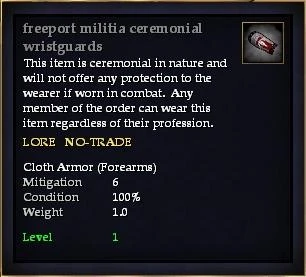 Freeport militia ceremonial wristguards | EQ2Classic Wiki | Fandom
