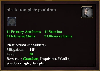 Black iron plate pauldron | EQ2Classic Wiki | Fandom