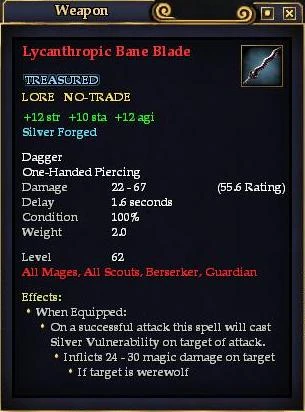 Lycanthropic Bane Blade | EQ2Classic Wiki | Fandom