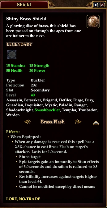Shiny Brass Shield (HQ Reward, Buckler) | EQ2Classic Wiki | Fandom