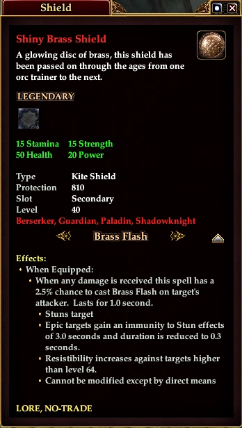 Shiny Brass Shield (HQ Reward, Kite Shield) | EQ2Classic Wiki | Fandom