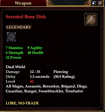 Serrated Bone Dirk | EQ2Classic Wiki | Fandom