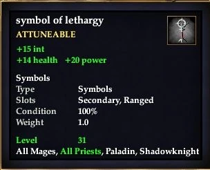Symbol of lethargy | EQ2Classic Wiki | Fandom