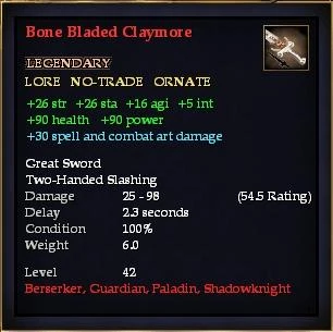 Bone Bladed Claymore | EQ2Classic Wiki | Fandom